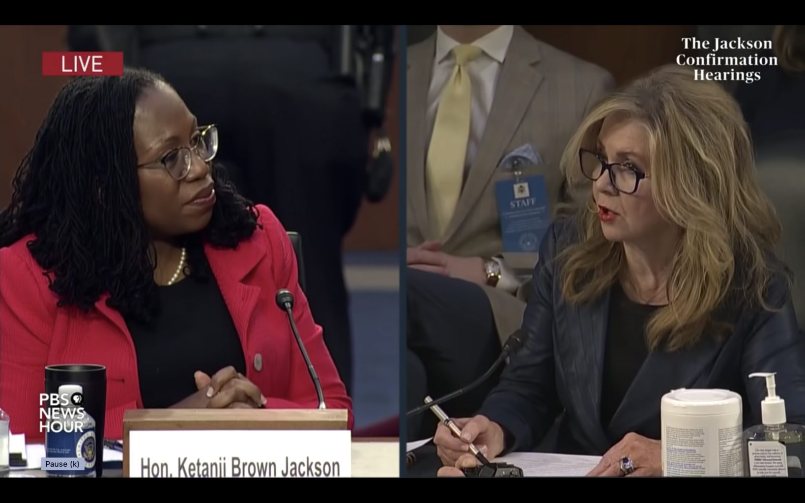 A classroom view of Judge Ketanji Brown Jackson’s historic stand ...